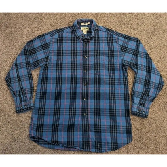 L.L. Bean | Shirts | Mens Ll Bean Scotch Plaid Flannel Shirt 2286 Blue Plaid Size Medium | Poshmark